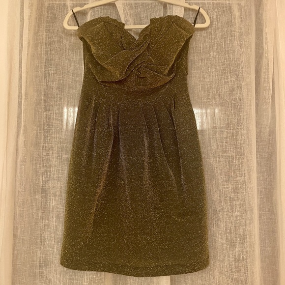 H&M | Dresses | Hm Gold Glitzy Prom Cocktail Party Dress | Poshmark